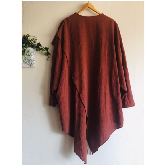 Vintage | Jackets & Coats | Vintage Burnt Orange Layered Flowy Jacket ...